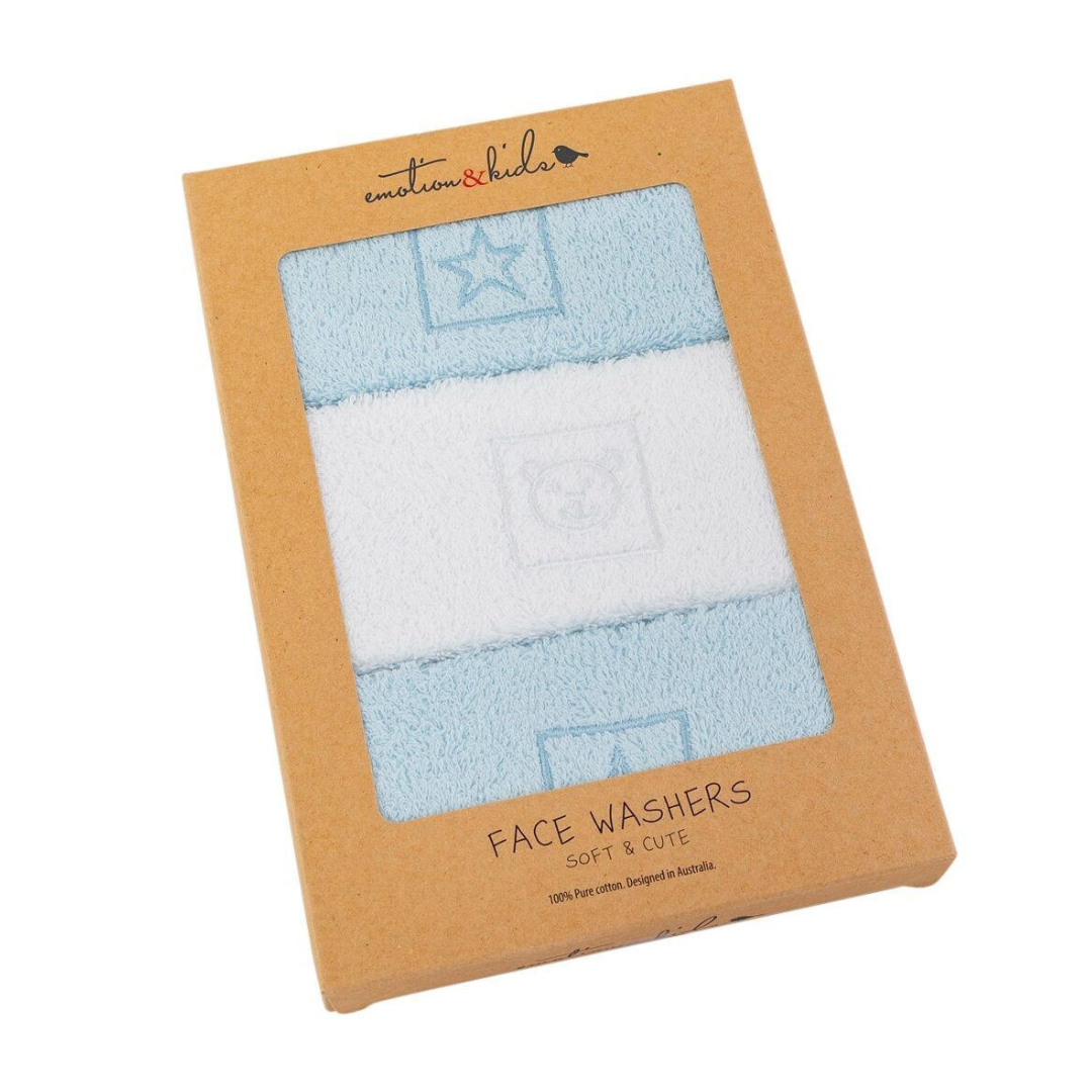 Emotion & Kids Face Washers 3pk – The Hamper Co Geraldton